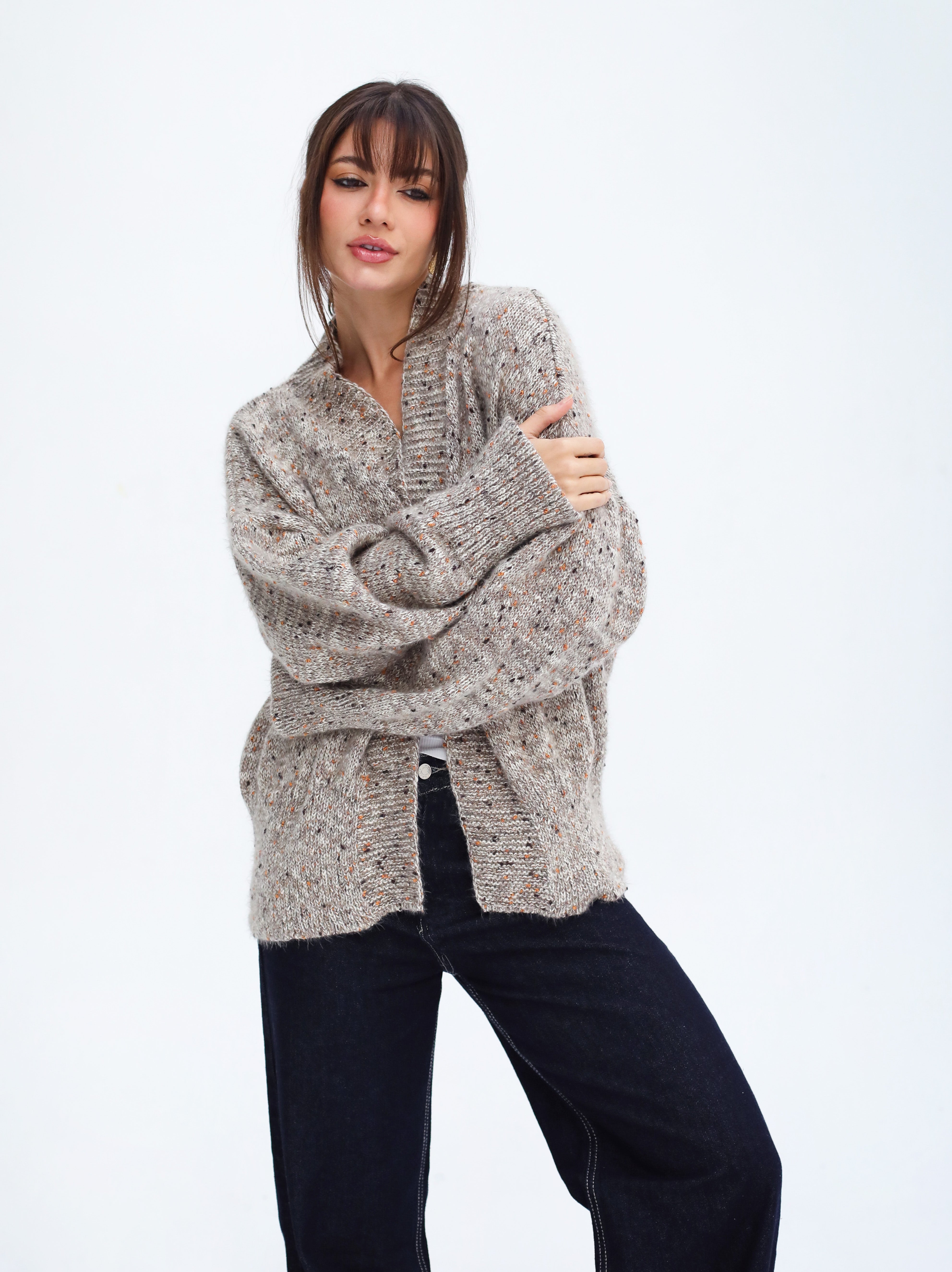 Crisp Air Knit Cardigan - Oatmeal Beige – Amalia