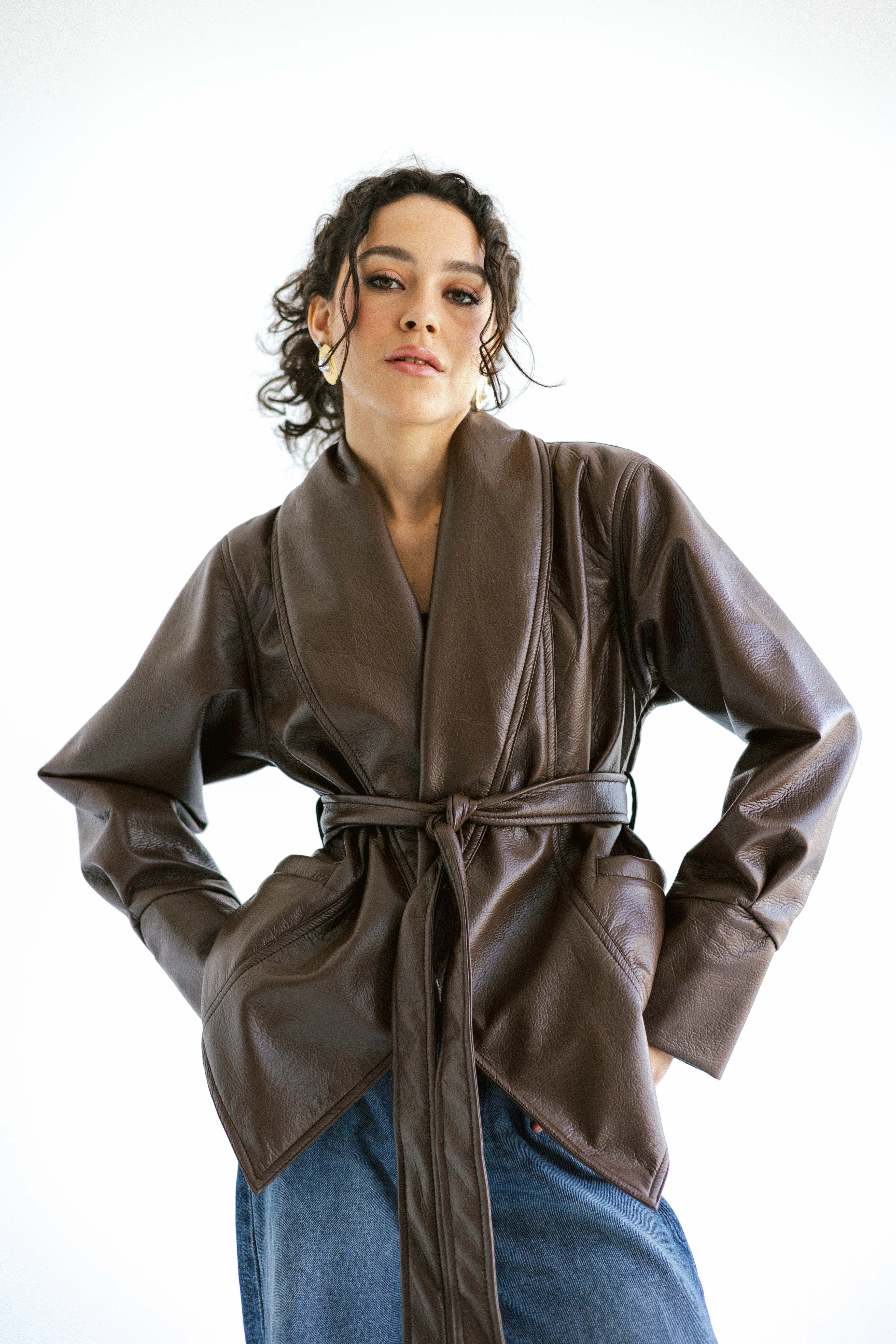 Risk Taker Leather Jacket - Espresso Brown – Amalia
